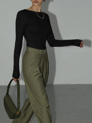 Solid Open Back Bodysuit – Chicwild